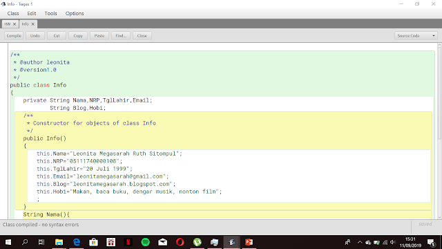 Tutorial membuat Hello World! dan Profil Diri dengan BlueJ