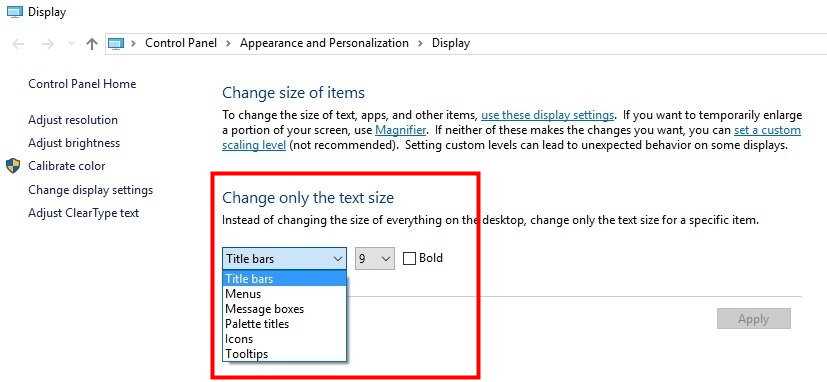 WINDOWS 10 - THAY ĐỔI KÍCH THƯỚC CHỬ FONT SIZE ~ thuthuatvitinh