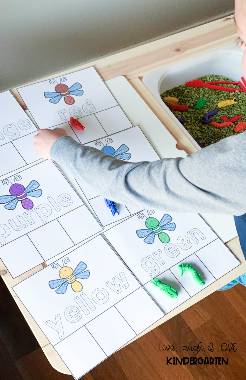 We sorted the bugs by color! We also talked about how many more bugs we ...