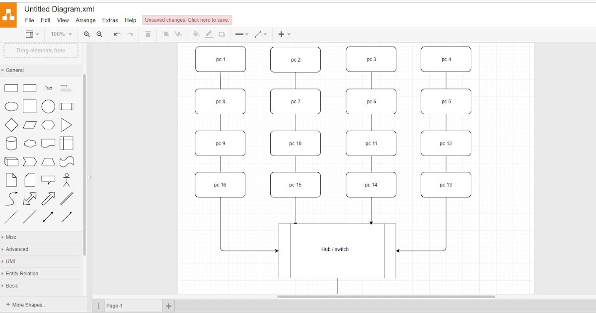 tutor memakai draw.io