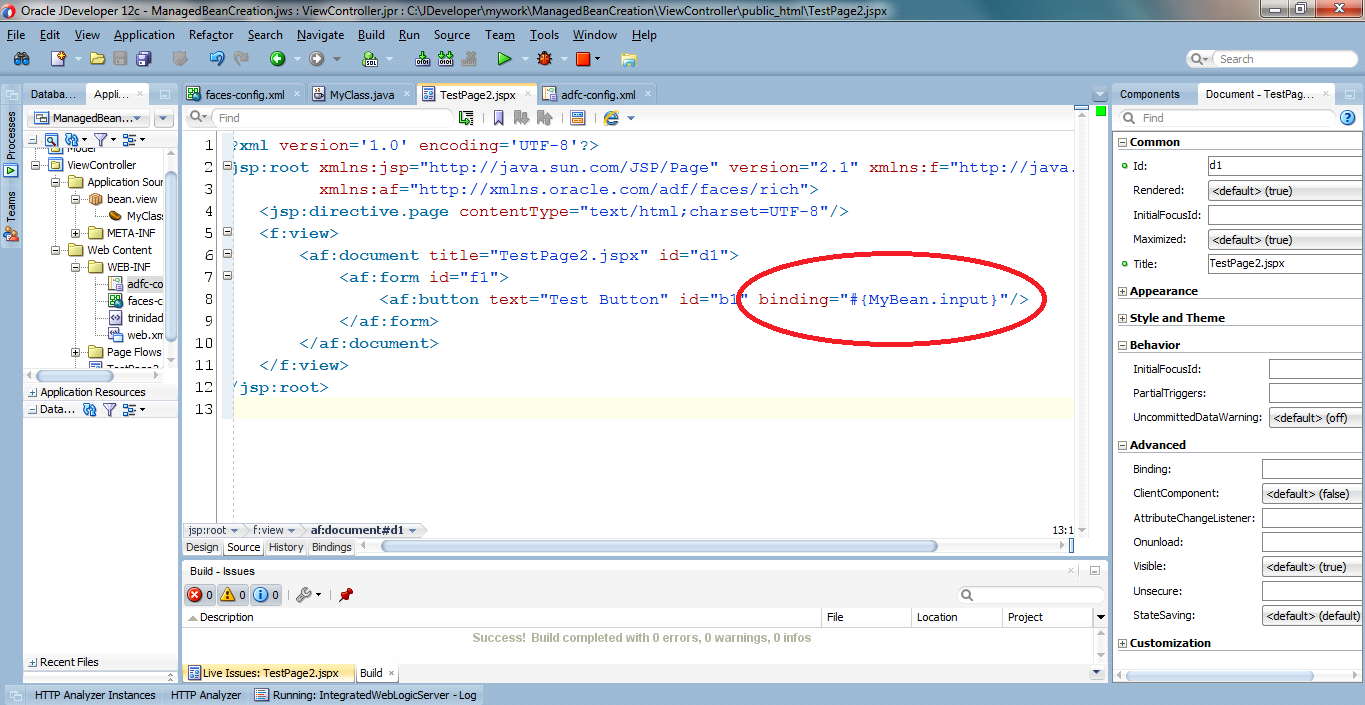 Different Ways To Create A Managed Bean Of Jspx Jsf ~ Oracle Adf 12c Application Development