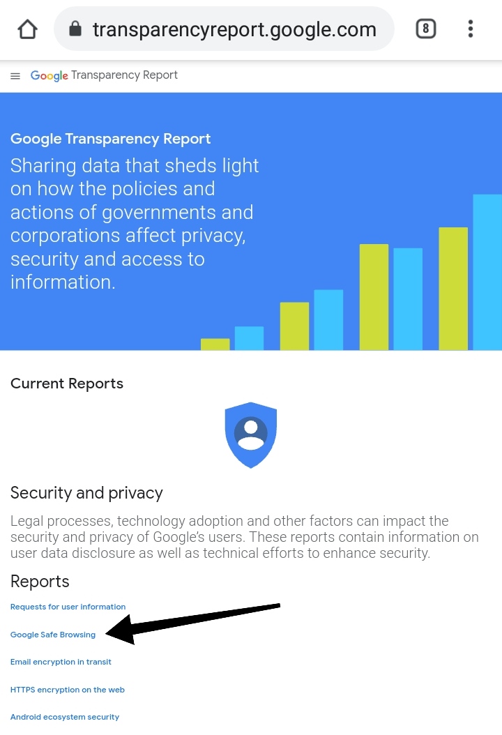 How to check Transparency Report of any Links by Google