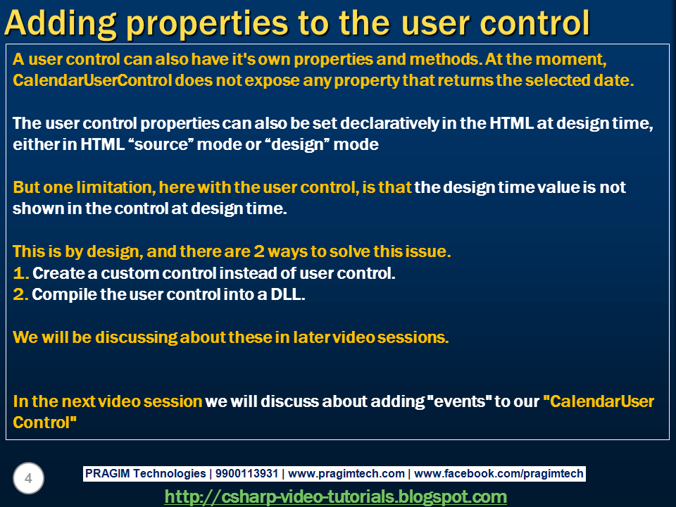 Sql Server Net And C Video Tutorial Part 105 Using User Controls On A Webform