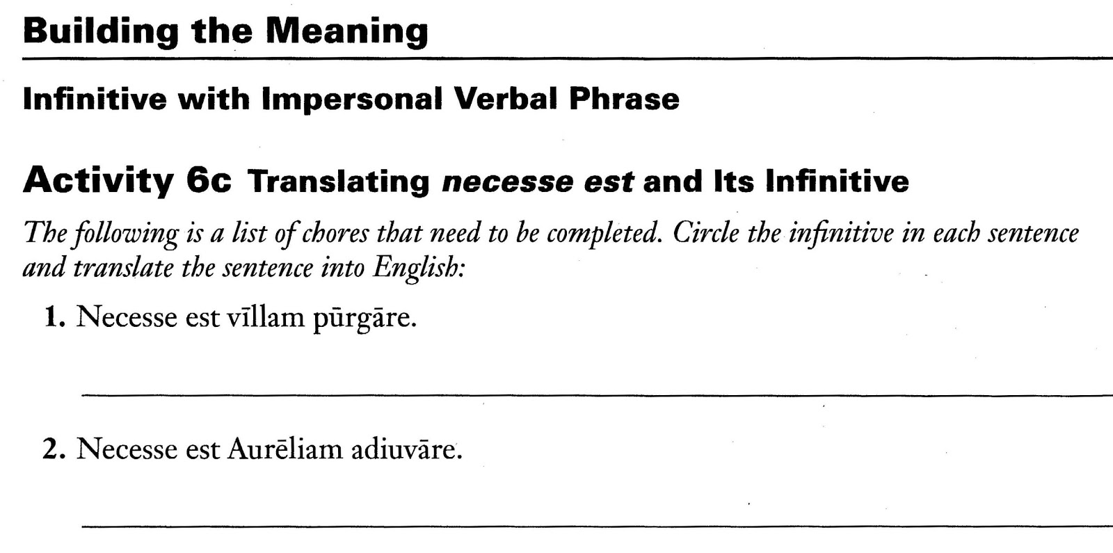 Uses of the Infinitive Latintutorial: Subjective, Objective and ...
