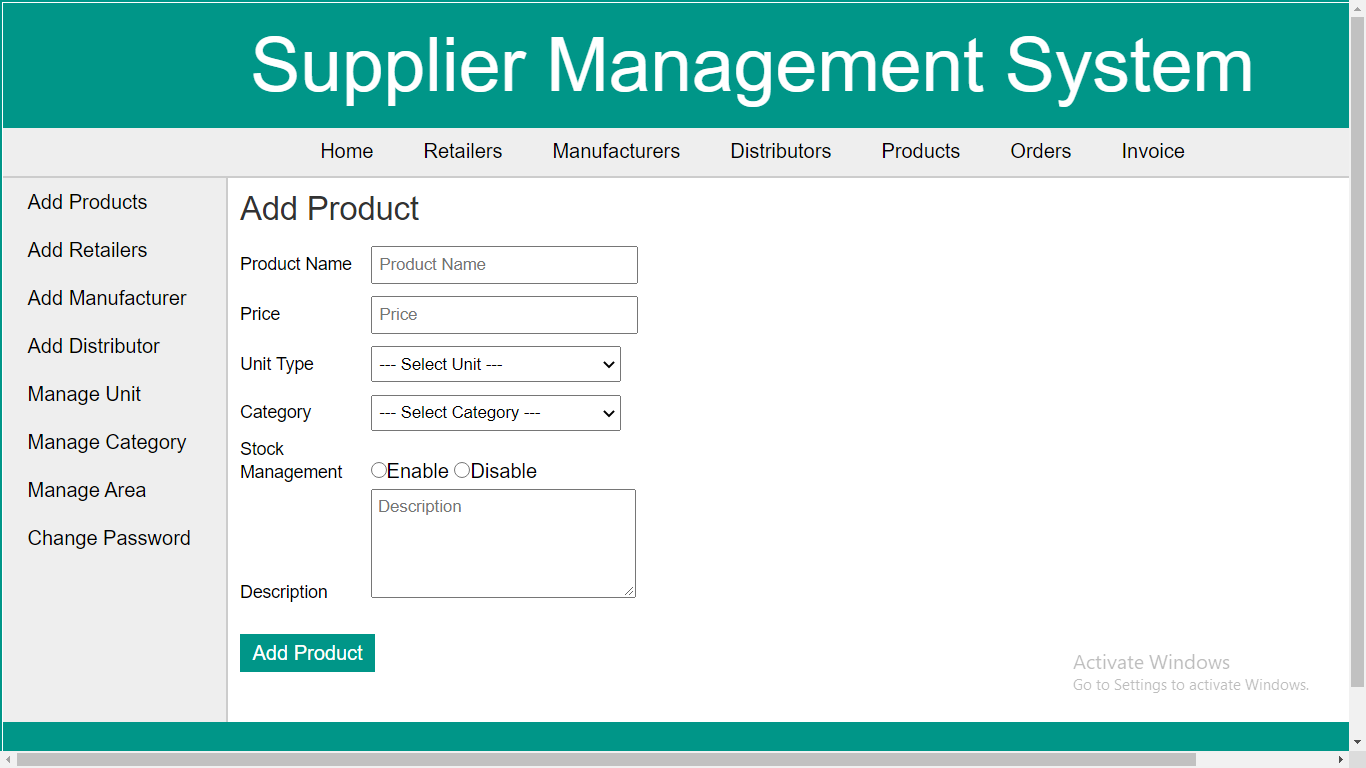 Supplier Management System Using PHP/MySQL | Campcodes