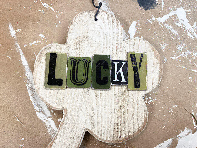 Rustic Wooden Hanging Four Leaf Clover