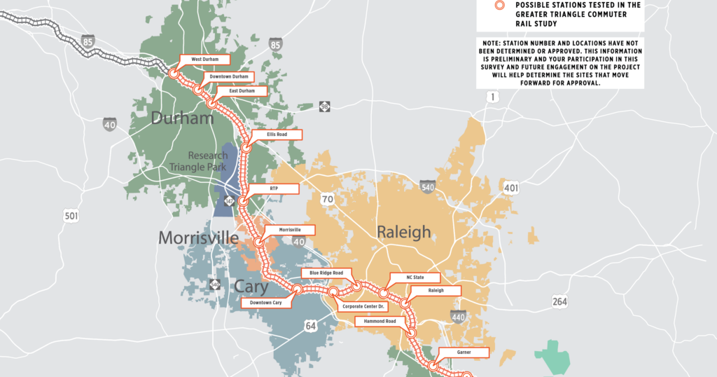 GoTriangle seeking public input on Commuter Rail between Clayton and Durham