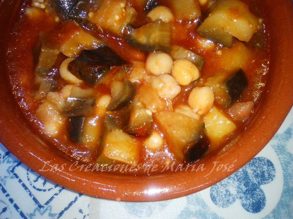 RECETA LIBANESA, GARBANZOS CON BERENJENAS ~ Las Creaciones de María José