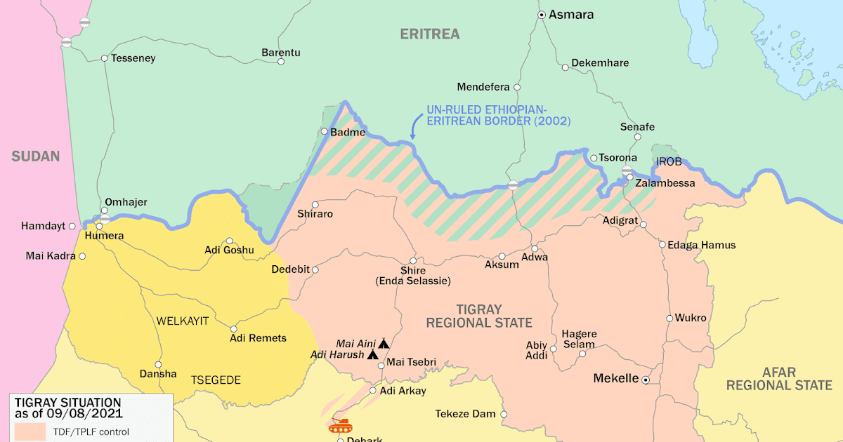 Guest Feature: Map of Control in Ethiopia's Tigray Conflict (August ...