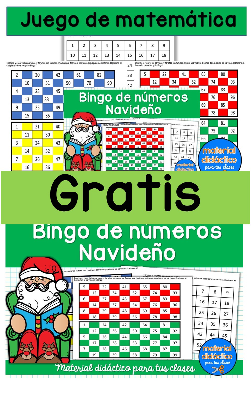 Números navideños hasta el 100 - Material Didactico para tus clases
