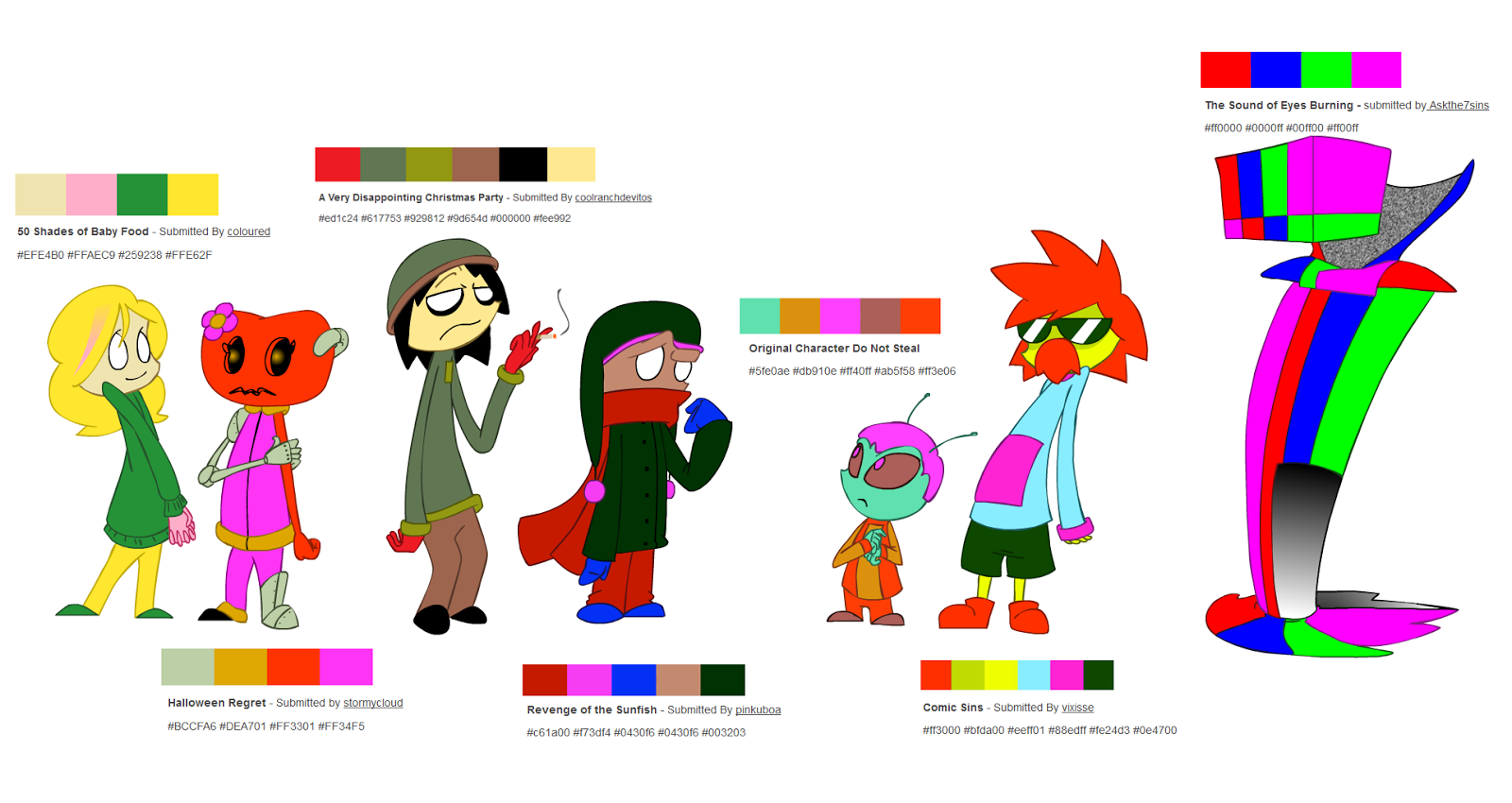 Hood-Boy Cartoons: Ugly Colour Palettes