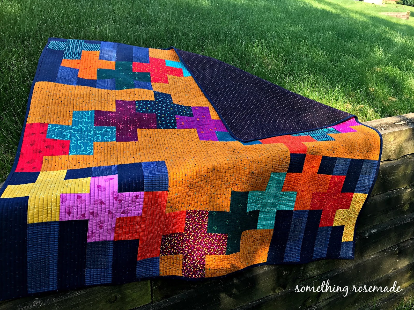 something rosemade: Plus Playtime Quilt-A Finally Finished and A Parade