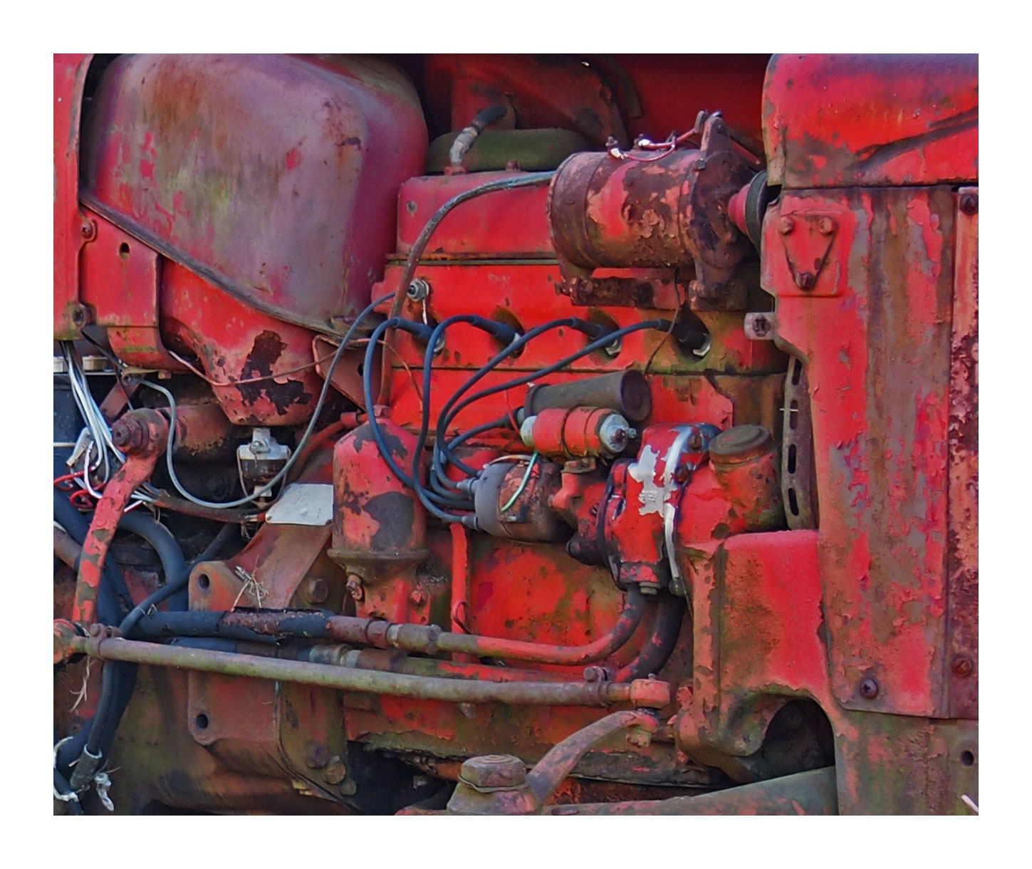 An old International Harvester tractor engine