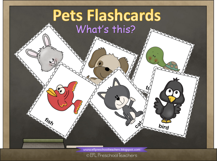 ESL/EFL Preschool Teachers: Pets unit Flashcards for Kindergarten ...