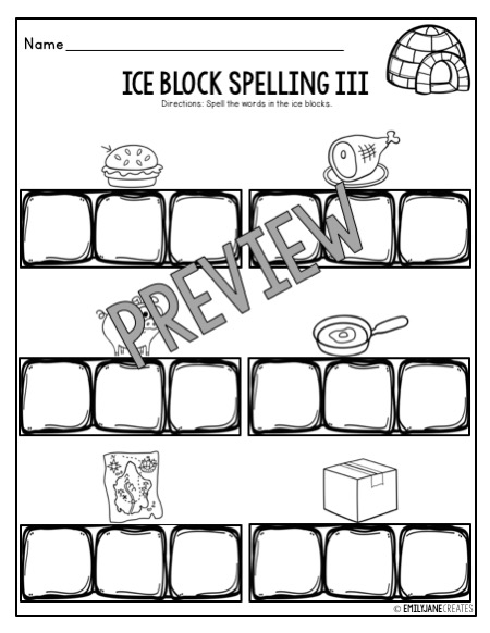 Emily Jane Creates: JANUARY NO PREP KINDERGARTEN PACKET-OVER 100 PAGES!