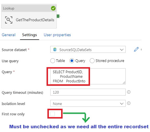 ADF using Parameterized Stored Procedure