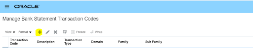 HSRoracentre: Bank statement transaction codes in oracle cloud