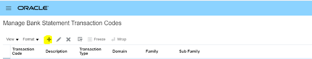 HSRoracentre: Bank statement transaction codes in oracle cloud