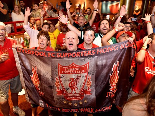 EXCITEMENT AS LIVERPOOL CELEBRATES TROPHY AT ANFIELD
