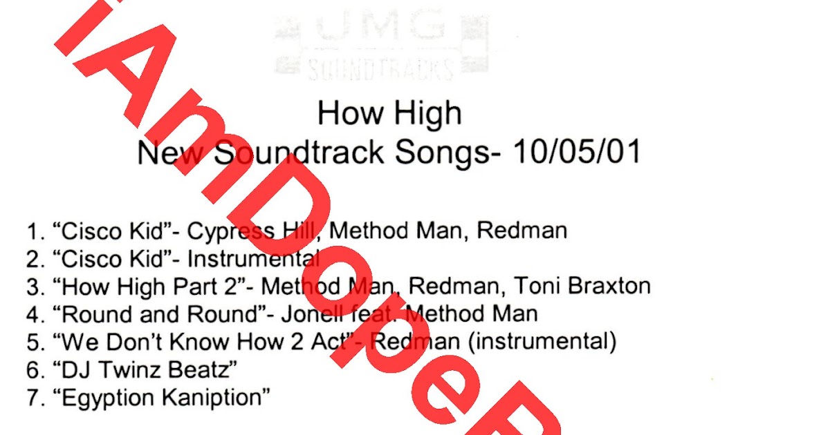 iAmDopeBeats Catalog: Various Artists - How High (The Soundtrack ...