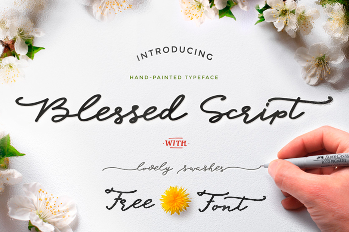 DLOLLEYS HELP: Blessed Script Free Font