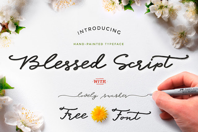 DLOLLEYS HELP: Blessed Script Free Font