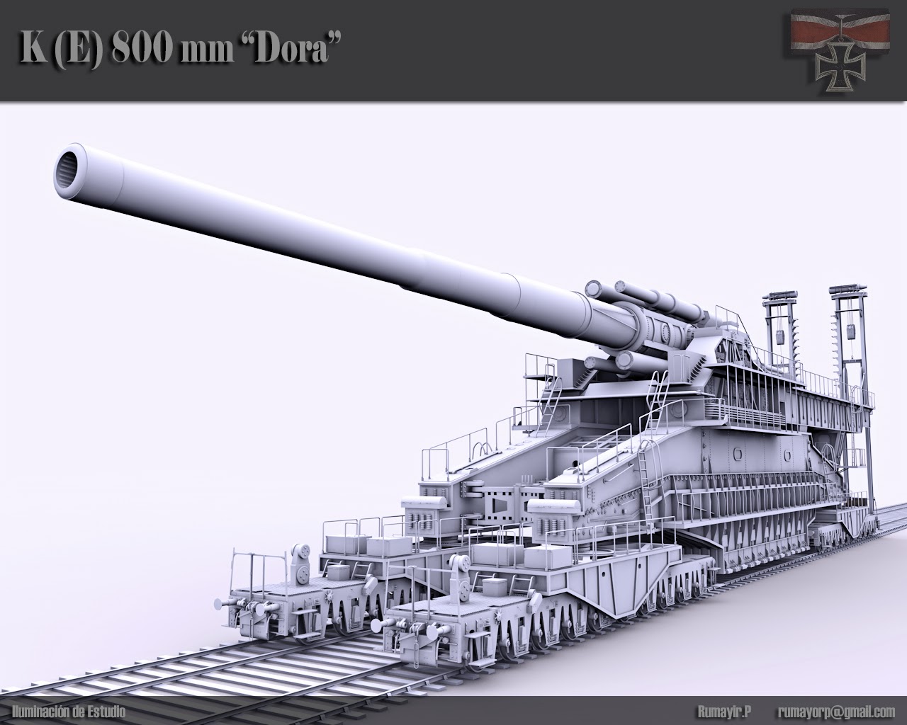 German Railgun K(E) "Dora" | 3D Infografías