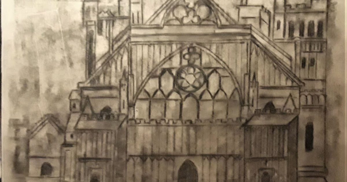 Tom Wagen's Art: Exeter Cathedral (Pencil Drawing on Block Ready to be Cut)