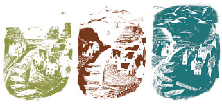 Matt Dawson: A Staithes like fishing village screen print... finished ...