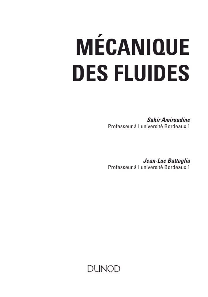 Livre Mécanique des fluides - Cours et exercices corrigés PDF