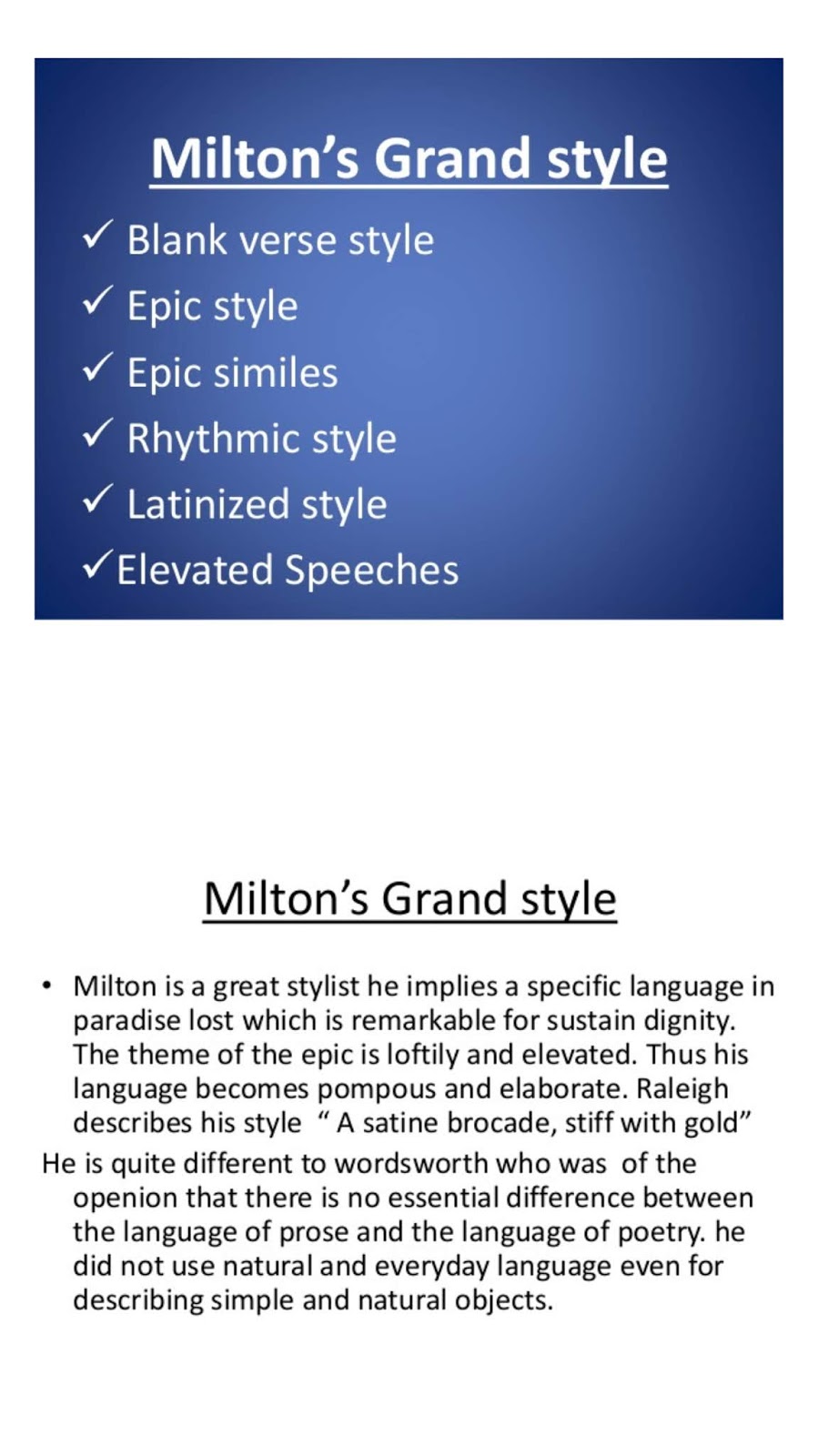 The Grand Style of Milton in Paradise Lost Book 1