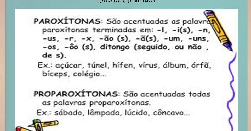 Língua Portuguesa : Paroxítona e Proparoxítona