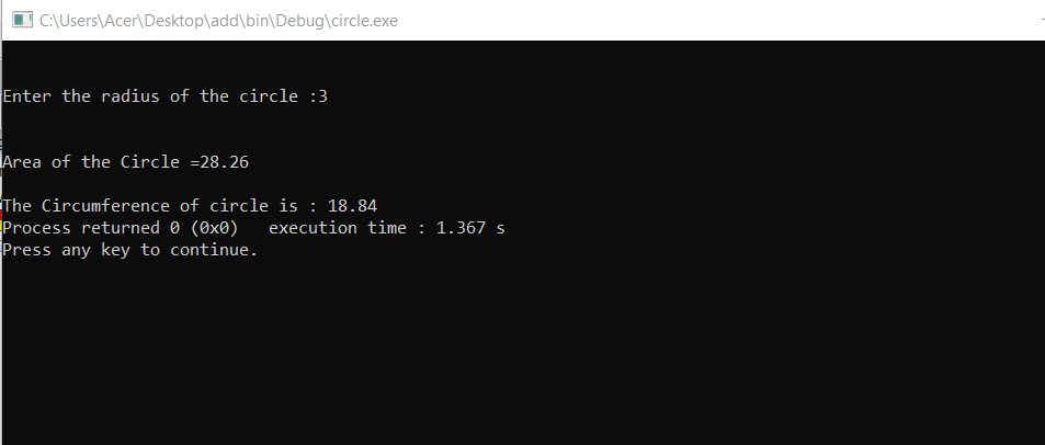 C Program to calculate Area and Circumference of Circle || বৃত্তের ...
