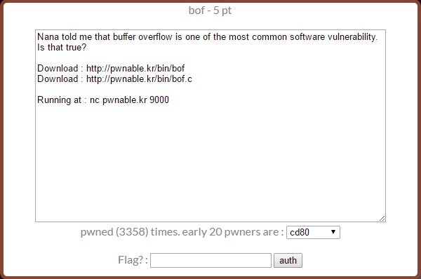 pwnable.kr bof solution - Cybersecurity Guide
