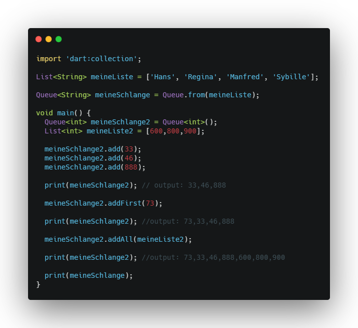 Programmiersprache Dart: Queues (2021)