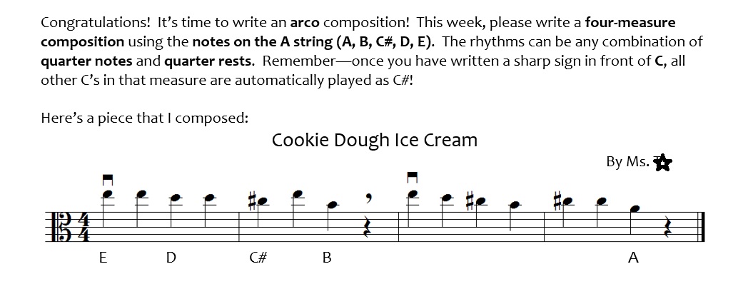Teaching Elementary Orchestra : Composition #3--Arco A-string Notes