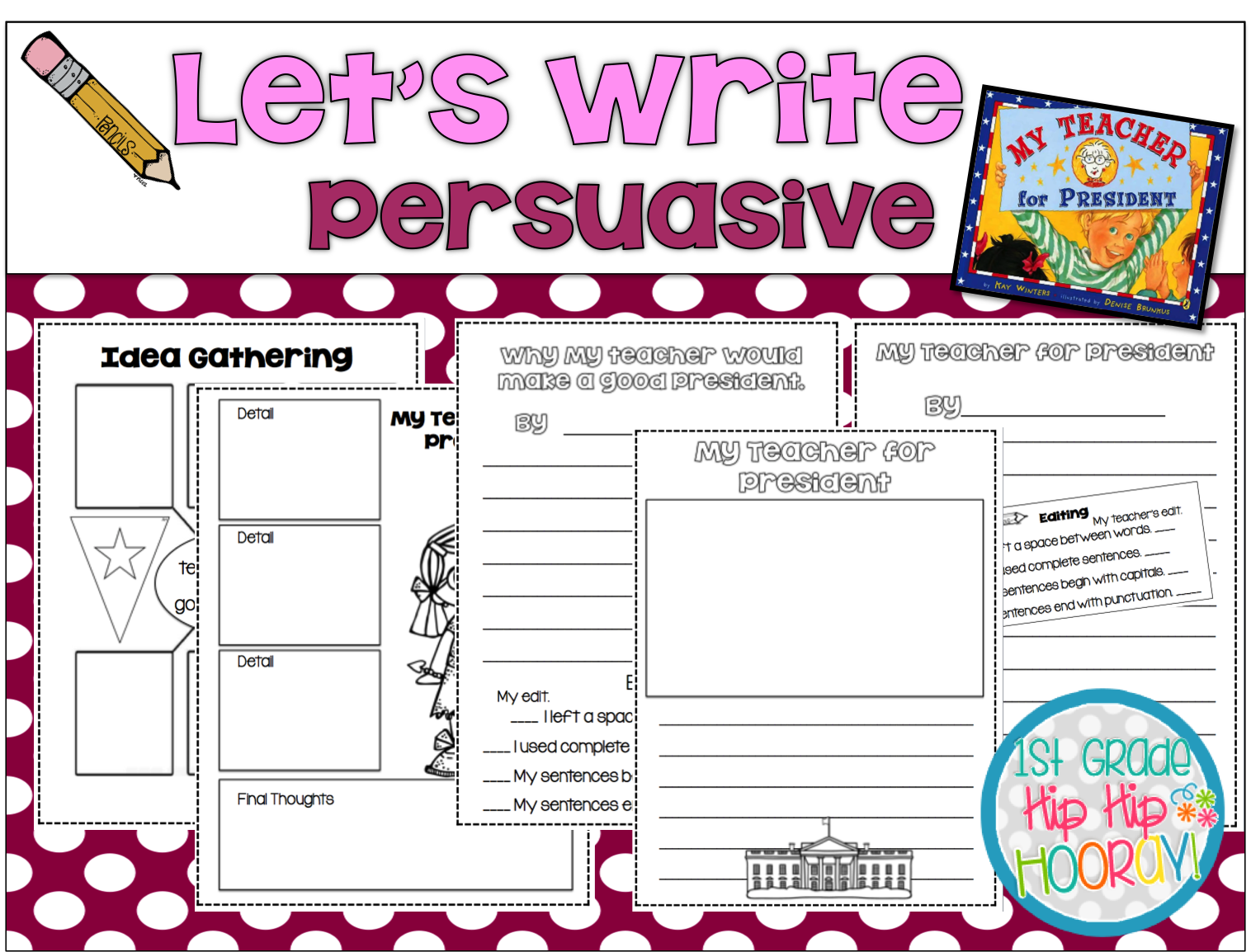 1st Grade Hip Hip Hooray!: Let's Write February!
