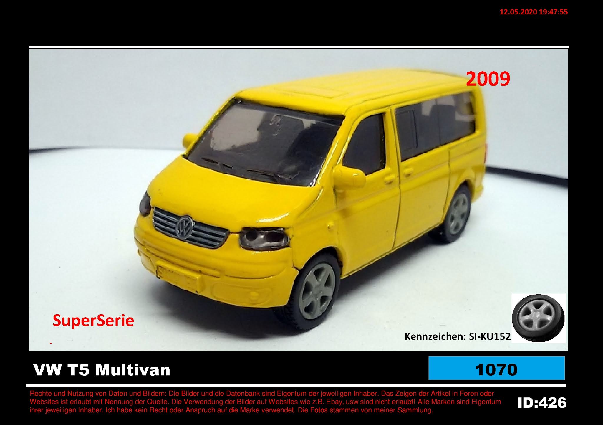 1070 - VW T5 Multivan - von/ab ca.: 2009 - (SIKU SuperSerie)