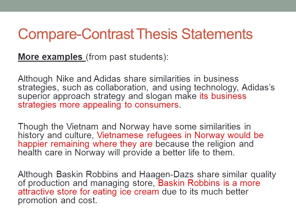 Thesis Statement Examples For Compare And Contrast - Birthday Letter