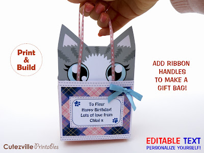 Cutezville Printables: Kitty Cat Printable Gift Box!