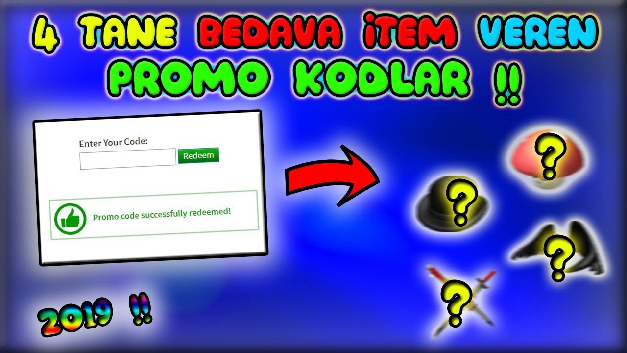 Roblox Bedava İtem Veren Promo Kodları 2020