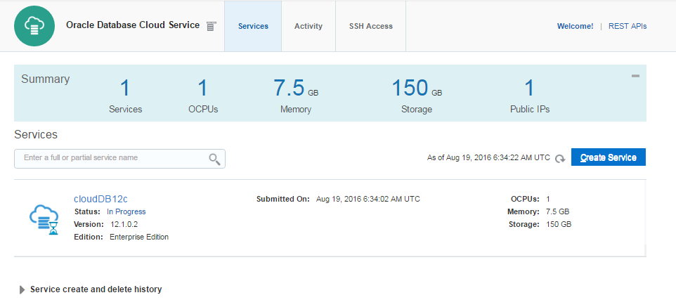 Soa Cloud Create Oracle Database Cloud Service Instance Oracle 2225