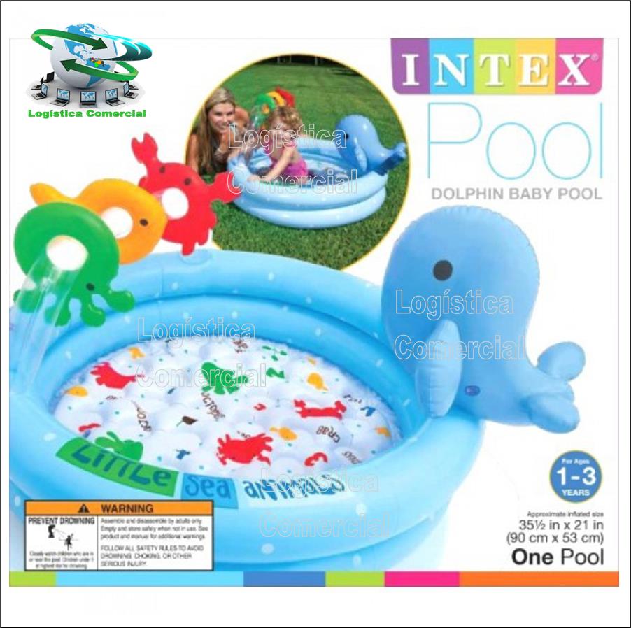 Piscinas Inflables: Piscina Inflable Intex Piso Acolchado 90 Cm Delfin ...