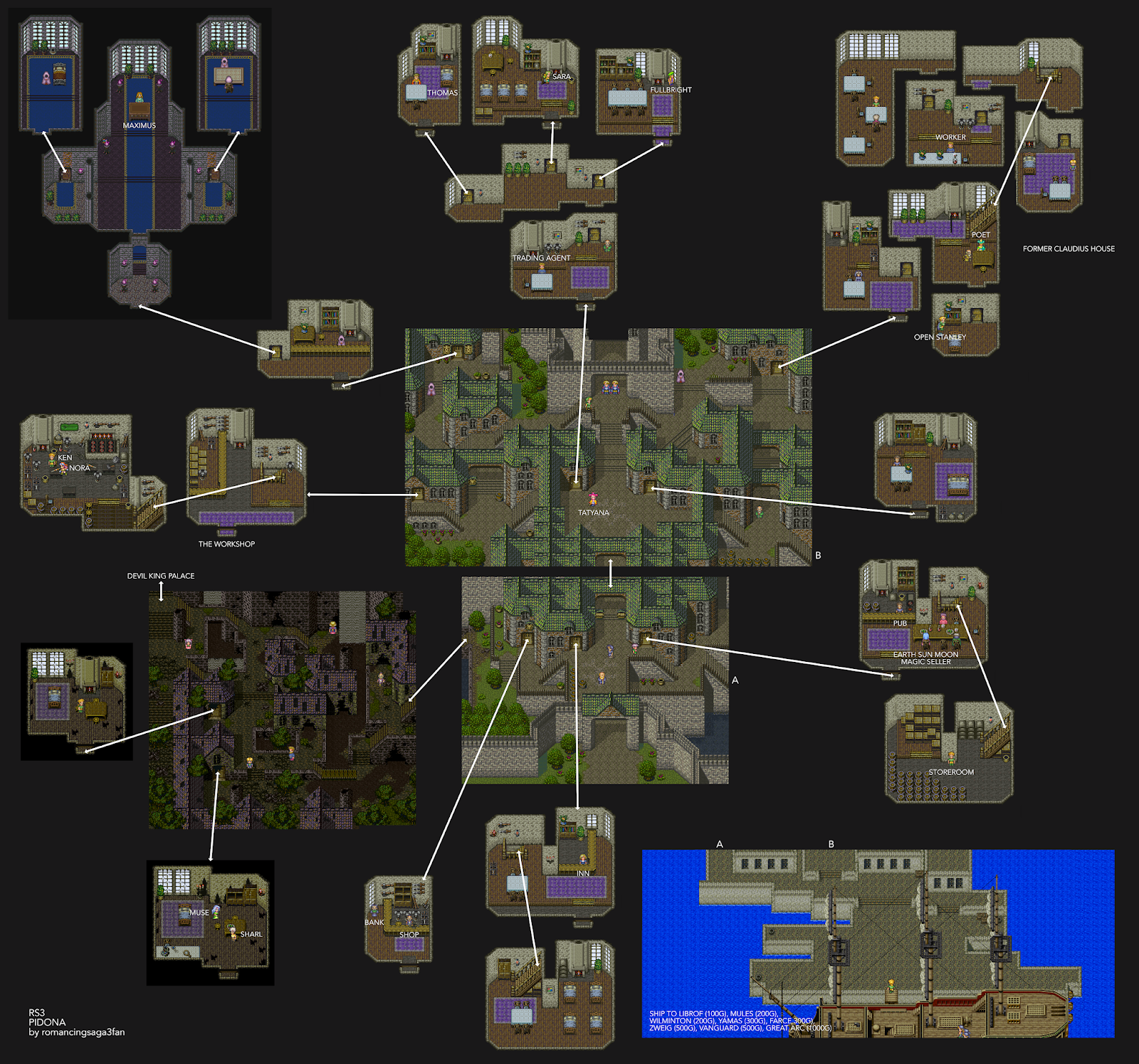 Romancing Saga 3: Maps