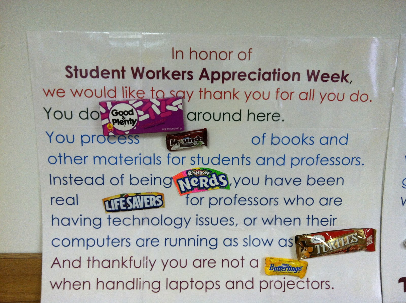 The Liebers: Student Worker Appreciation Week