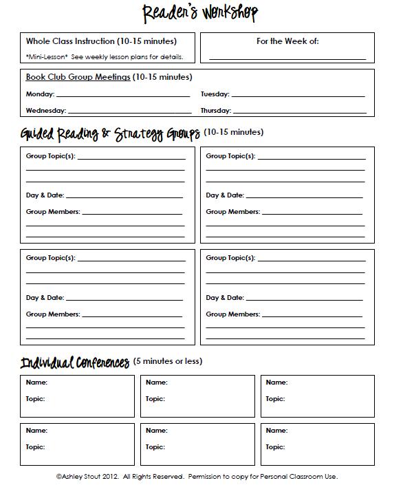 The Real Teachr: Strategy Grouping Template for Reading, Writing & Math