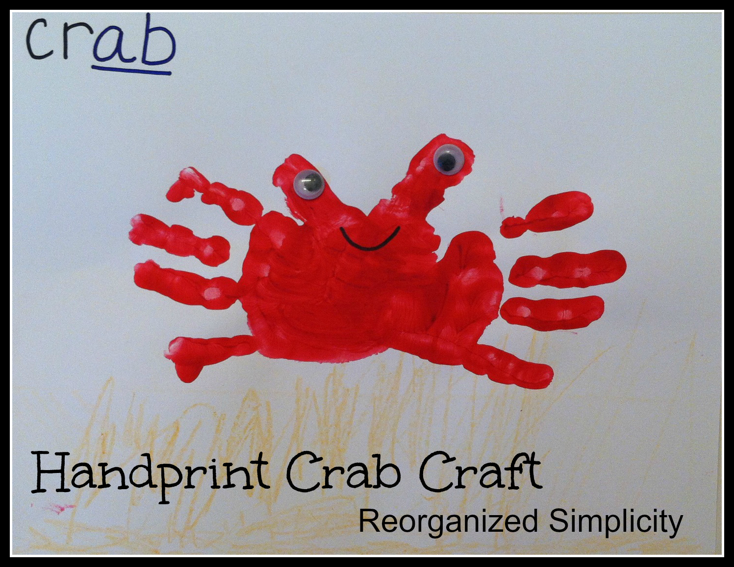 Reorganized Simplicity: Handprint Crab Craft {ab Word Family Week}