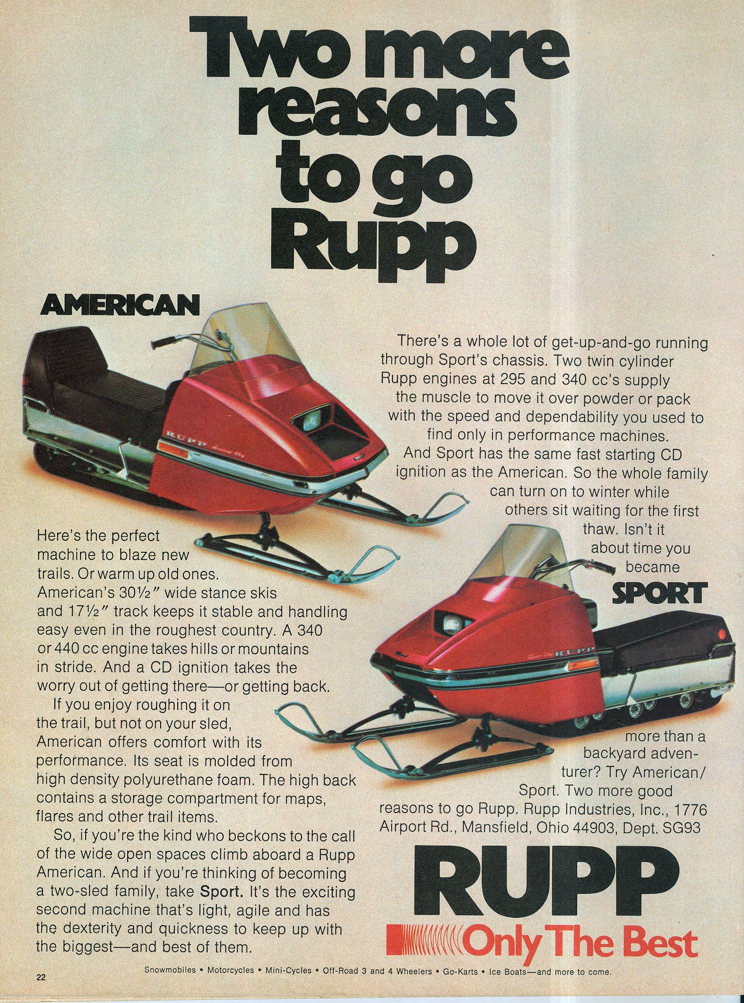CLASSIC SNOWMOBILES OF THE PAST: 1974 RUPP SNOWMOBILES