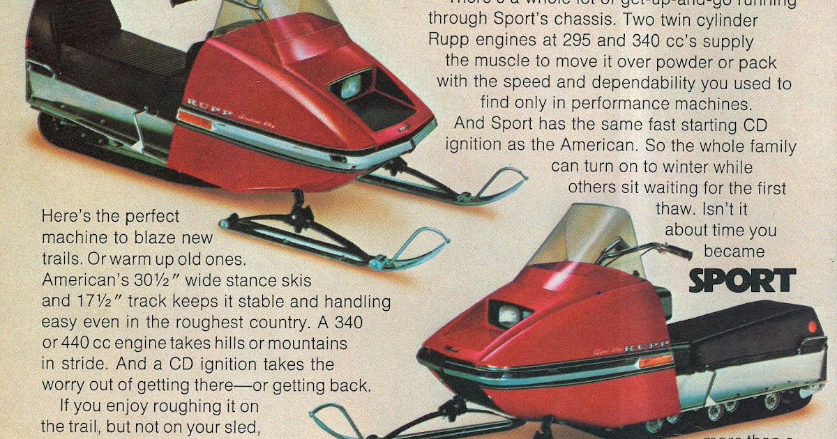 CLASSIC SNOWMOBILES OF THE PAST: 1974 RUPP SNOWMOBILES