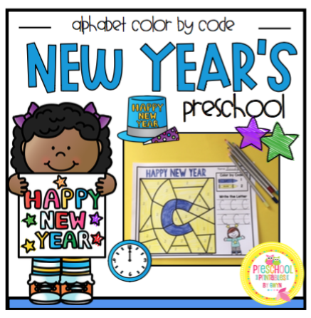 New Year's Alphabet Color by Code ~ Preschool Printables
